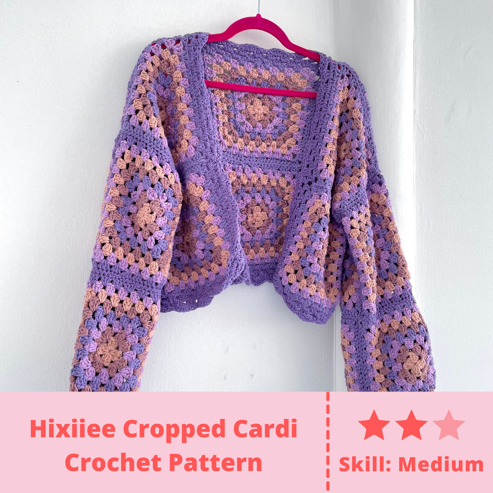 Hixiiee Cropped Crochet Cardi - PDF Pattern – Hooked By Lou