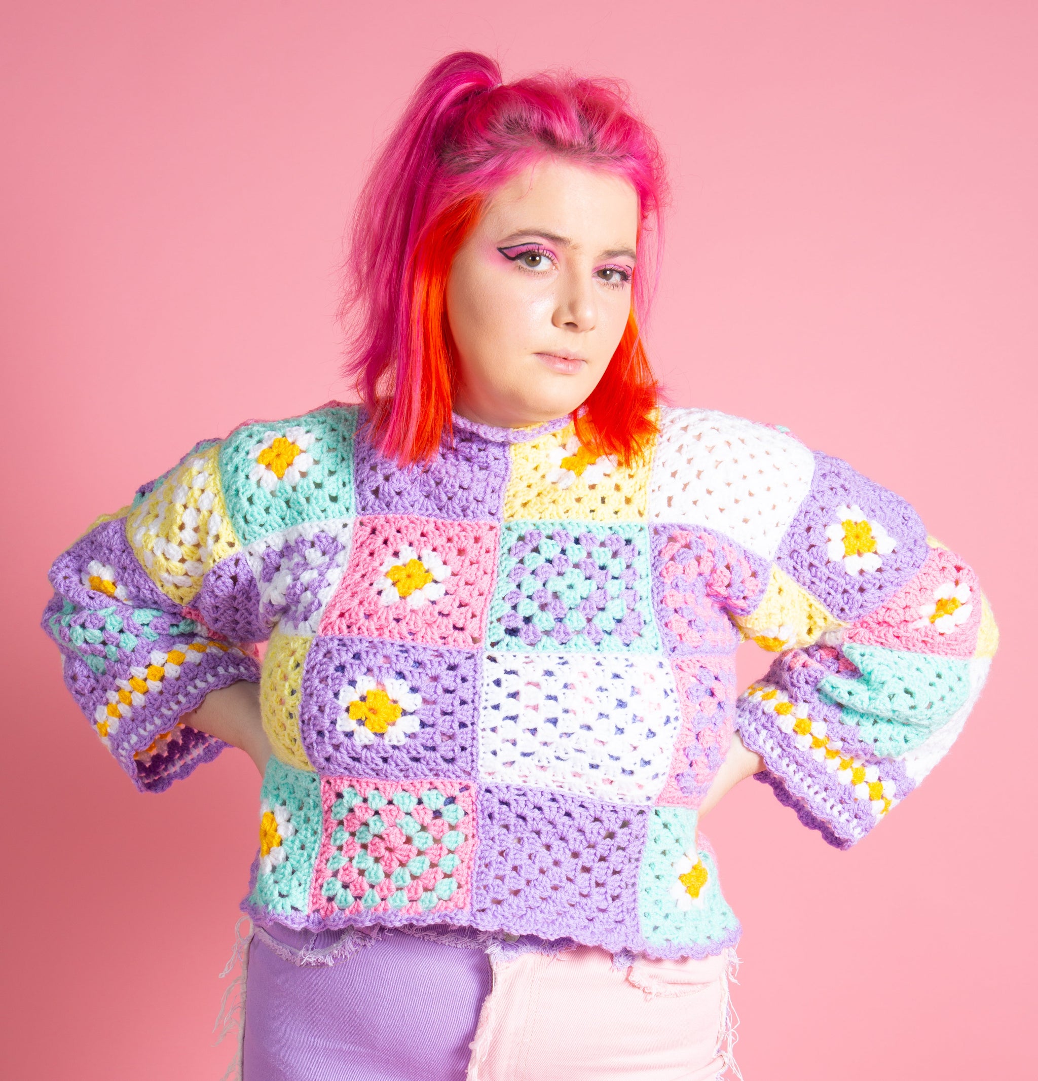 Pastel Patchwork Jumper - PDF Pattern – Hooked By Lou